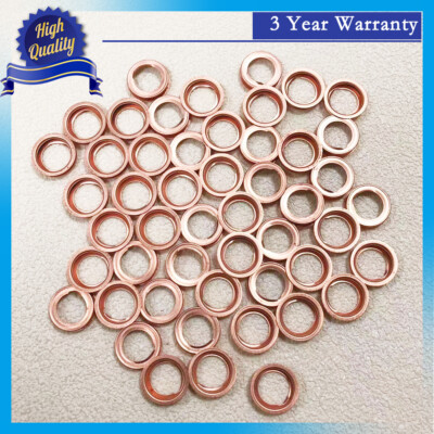 50pcs Copper Oil Sump Washers Gasket 11026-01M02 For Nissan Micra ...