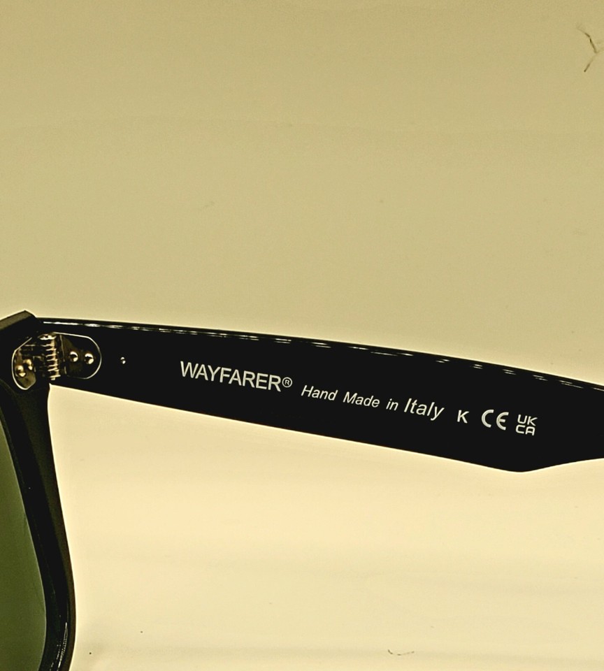 RayBan RB2140 Original Wayfarer 901 Black Frame /G15 Green Lenses 54mm ...