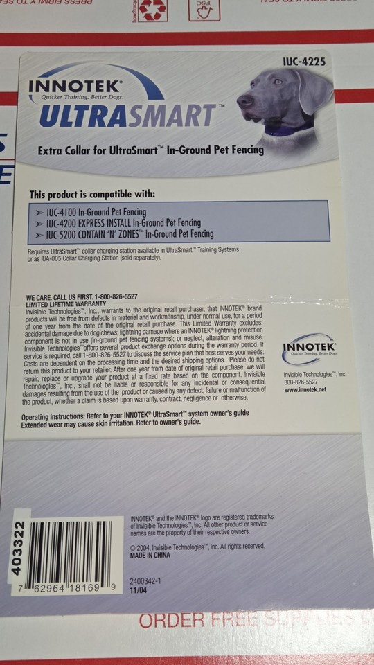 Innotek In Ground IUC-4225 Receiver Collar UltraSmart Dog Fence ...