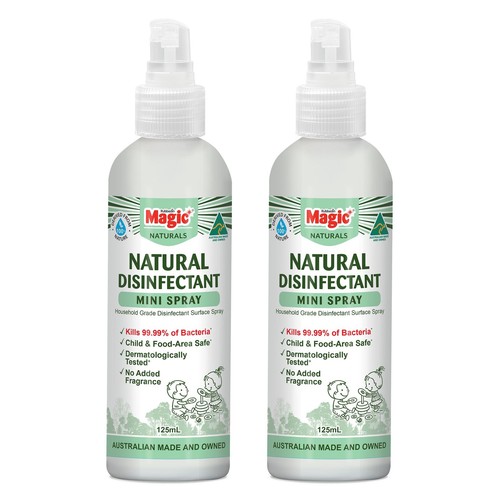 2 x Magic Natural Disinfectant Mini Spray 125mL Effective Disinfection ...