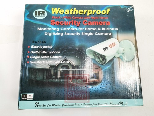 Weatherproof Single Security Camera-IP56- Black/White With Night Vision ...