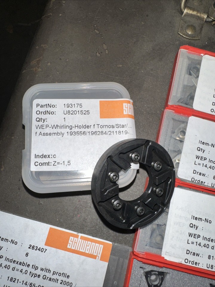 Schwanog 193175 WEP Whirling Threading Cartridge Ring W Inserts Star ...