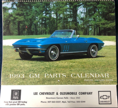 1993 GM Parts Classic Cars Wall Calendar Chevy Dealership Advertising ...
