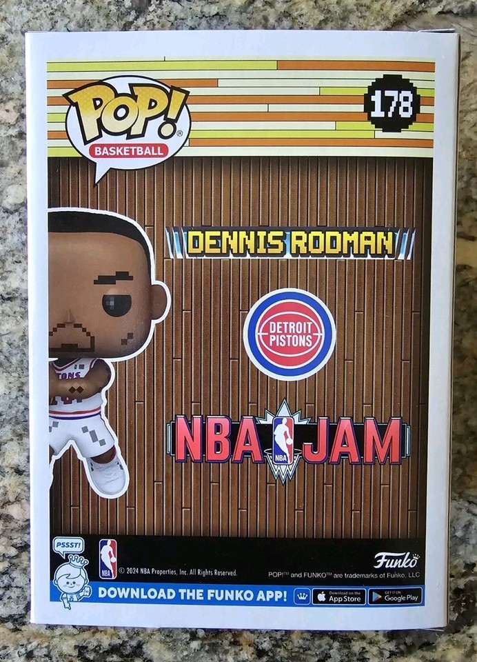 Funko Pop! #178 Dennis Rodman NBA Jam Detroit Pistons Funko-Shop LE 5K ...