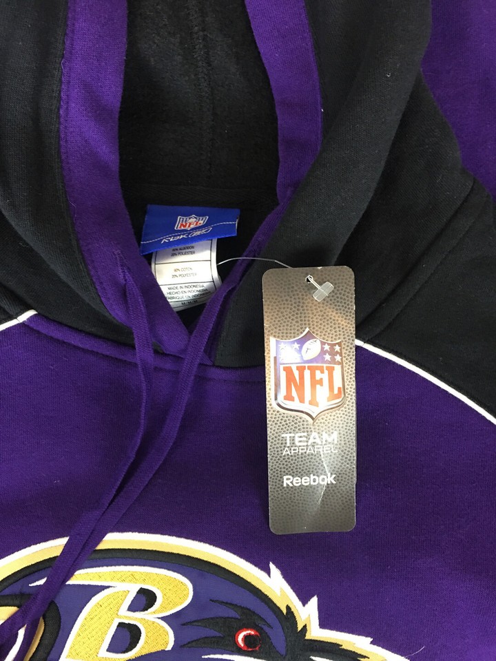 NEW! AUTHENTIC REEBOK NFL BALTIMORE RAVENS FOOTBALL HOODY | eBay