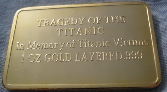 TITANIC Gold Bar Ship Sea Man Boat Captain Smith Sunk Atlantic Ocean C ...