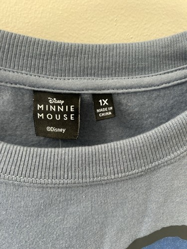 Minnie Mouse Disney Crew Neck Sweatshirt Size 1x Plus Woman's Blue | eBay