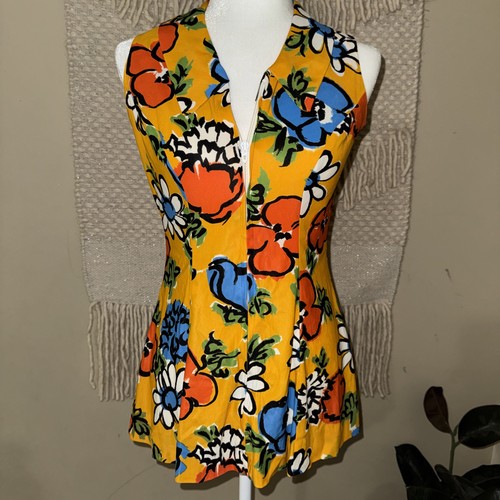 Vintage Vicky Vaughn 70s Floral Go Go Dress Swimsuit ? Womens Retro ...