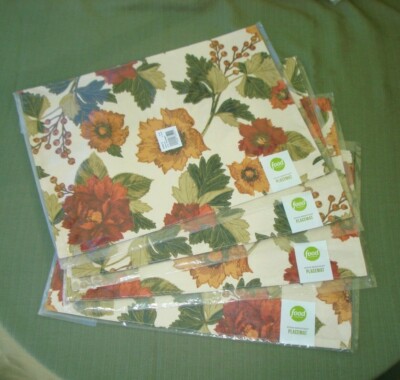 Food Network (SET of 4) FABRIC PLACEMATS Autumn Thanksgiving Fall ...