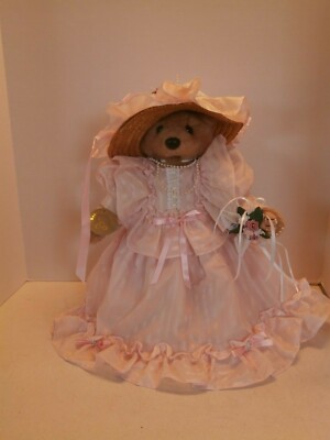BEARLY PEOPLE VINTAGE LADY TEDDY BEAR WITH DRESS AND HAT | eBay