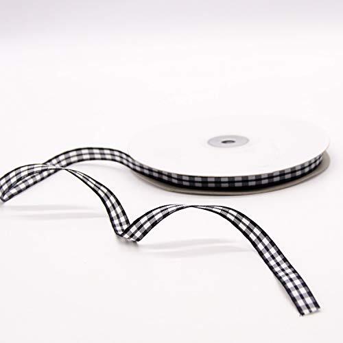 50 Yard Large Buffalo Check Ribbon -3/8 Inch Black and White Gingham ...
