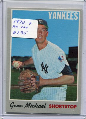 1970 Topps Baseball Card Gene Michael New York Yankees Near Mint # 114 ...