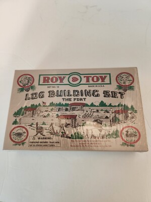 Roy Toy Log Building Set #10 "The Fort"38 pcs. Pre-owned never opened ...