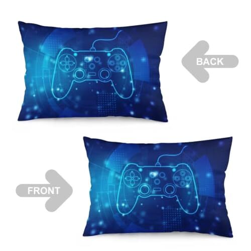 Game Controller Throw Pillow Cover Queen Size Set of 2Gamer Gaming ...