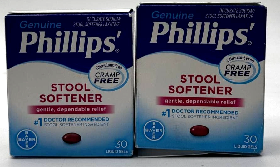 Phillips' Stool Softener 30 Liquid Gels, Pack of 2, ASK EXP | eBay