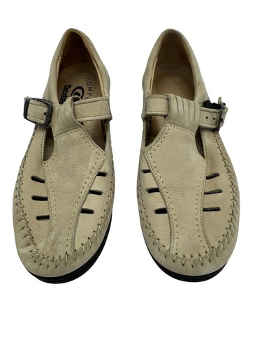 Dexter Womens Mary Jane Casual Shoes Size 7.5 Beige Leather Buckle ...