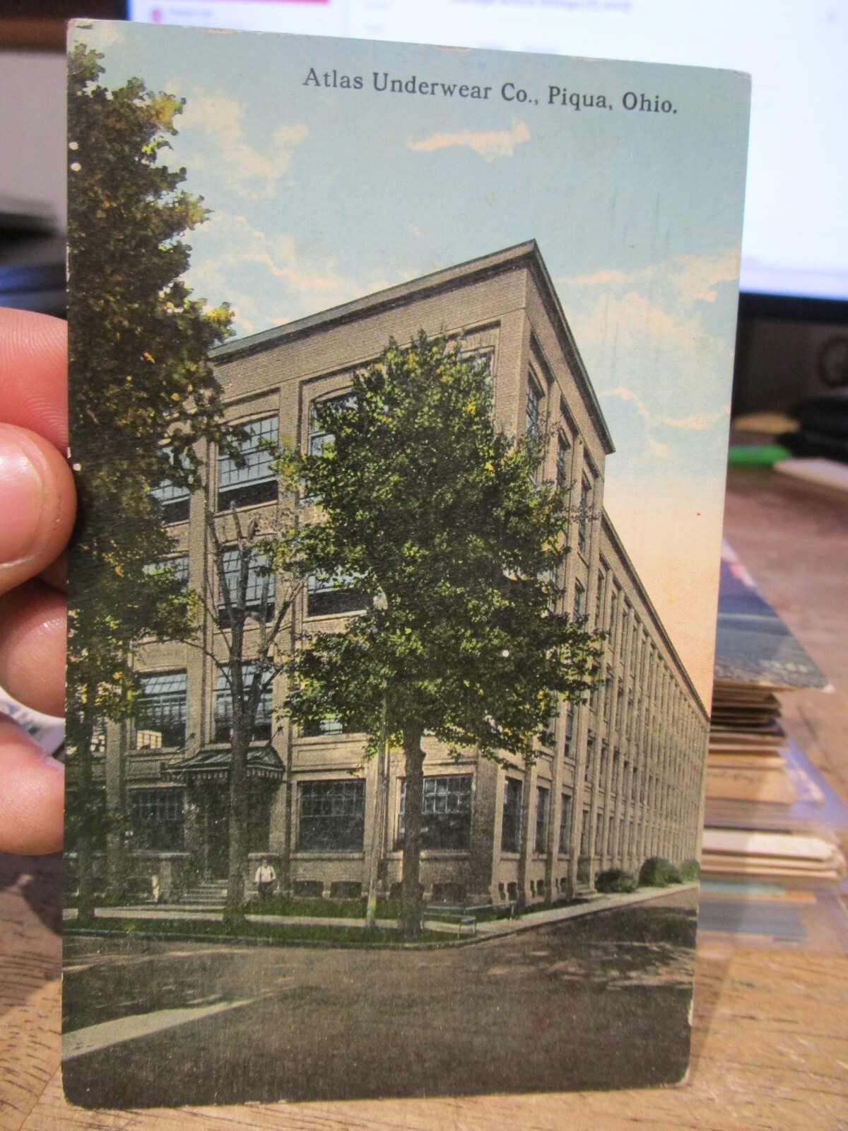 G2 Old OHIO Postcard PIQUA Atlas Underwear Factory Company Offices ...