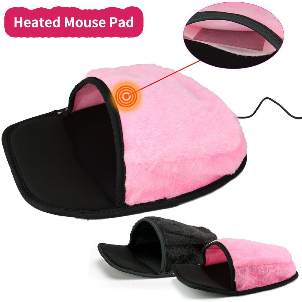 USB Heated Mouse Pad Mouse Hand Warmer With Wrist Guard Warm Winter ...