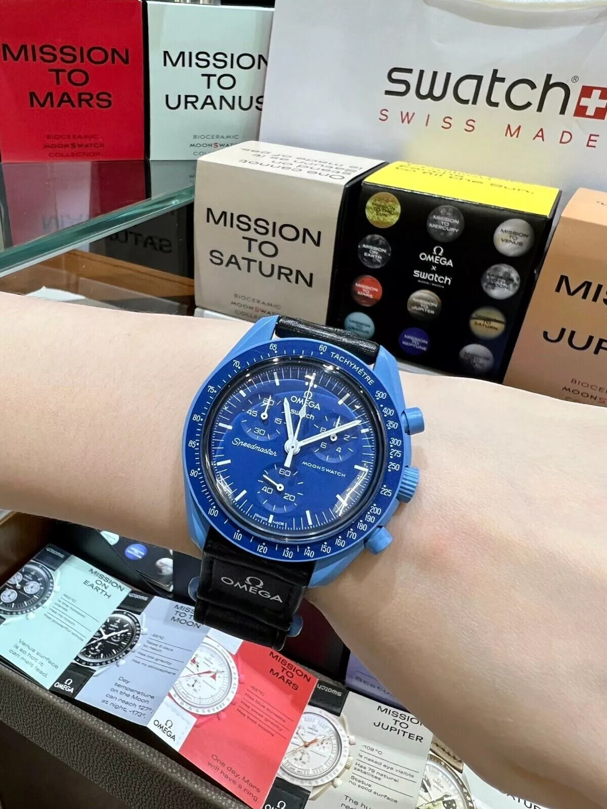 New Swatch x Omega Bioceramic Moonswatch Mission To Neptune Watch ...