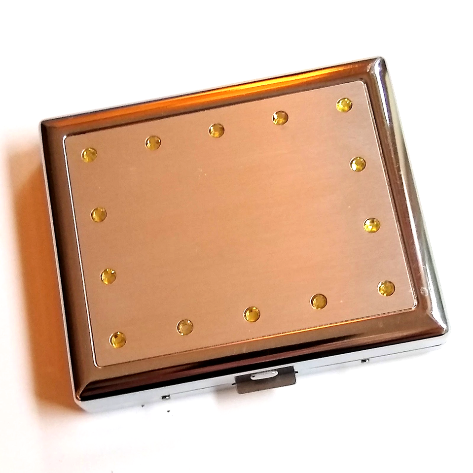 NEW Jeweled Silver Tone Cigarette Case Easy-Open Hinged | eBay