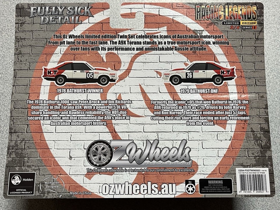 RAW CHASE OZ WHEELS Racing Legends Twin Pack Torana A9X 78 Bathurst ...