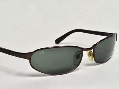 Ray Ban Bronze Metal Wrap Thin Wrap Lined Designer Sunglasses Made in ...