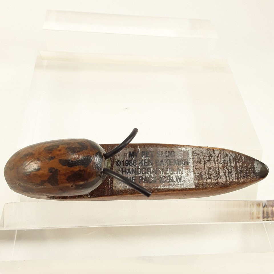 Wooden Slug, 3" My Pet Slug by Ken Bakeman, vintage carved PNW wildlife ...