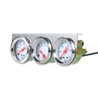 Universal 2" 52mm Chrome Volt Water Oil Pressure Triple 3 Gauge Set ...