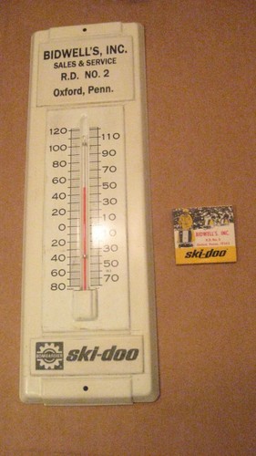 RARE VINTAGE EARLY 1970S SKI-DOO SNOWMOBILE THERMOMETER PLUS MATCHBOOK ...