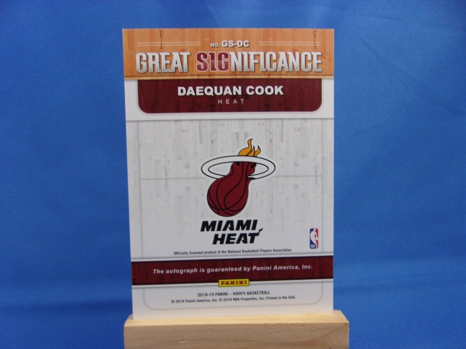 Daequan Cook Hoops 18-19 Great Significance Autograph AUTO GS-DC | eBay