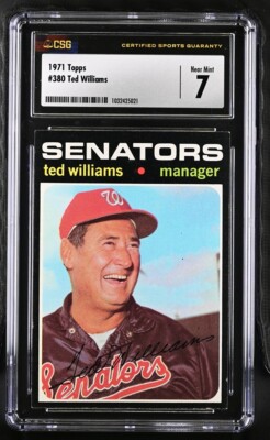 1971 Topps Baseball #380 Ted Williams Washington Senators - CSG 7 | eBay