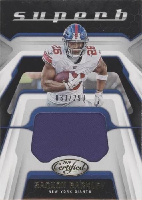 2019 Panini Certified - Superb Swatches Saquon Barkley #SU-SB /299 (MEM ...