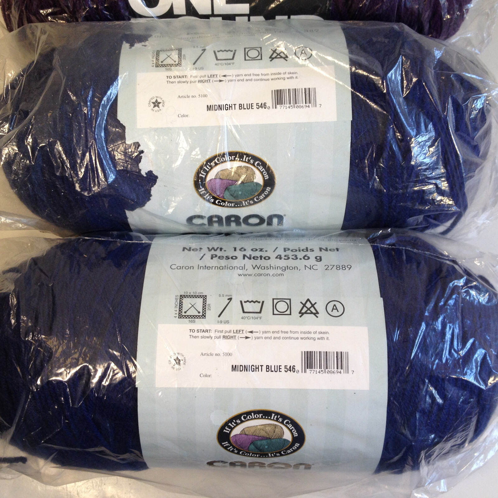 Caron & Creslan One Pound Solids Yarn 4 Ply, 100% Acrylic 16 oz "You ...