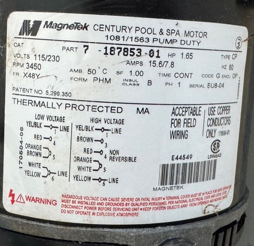 HotSpring Spa Hot Tub Watkins Wavemaster 7000 Jet Pump & Motor Model ...