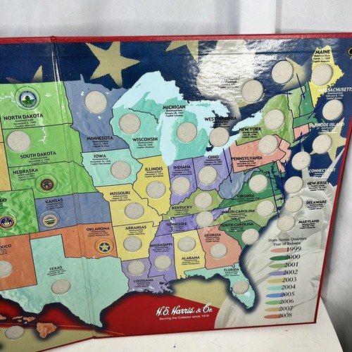 State Series Quarters 1999-2008 Coin Collectors Large Foldout Map by H ...