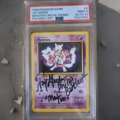 Jay Goede Signed MewTwo Movie Promo Black Star Promo 3 PSA MINT 9 AUTO ...