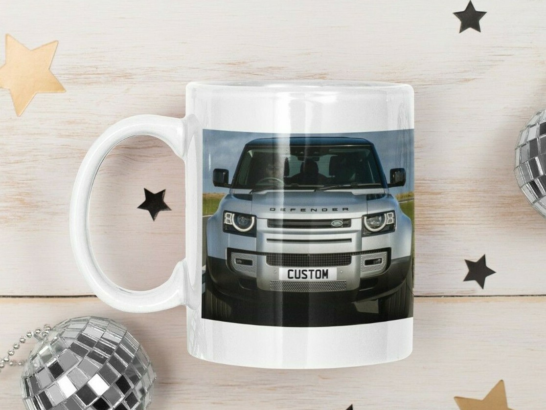 Personalised Number Plate Land Rover Defender Reg Coffee Mug Unique ...
