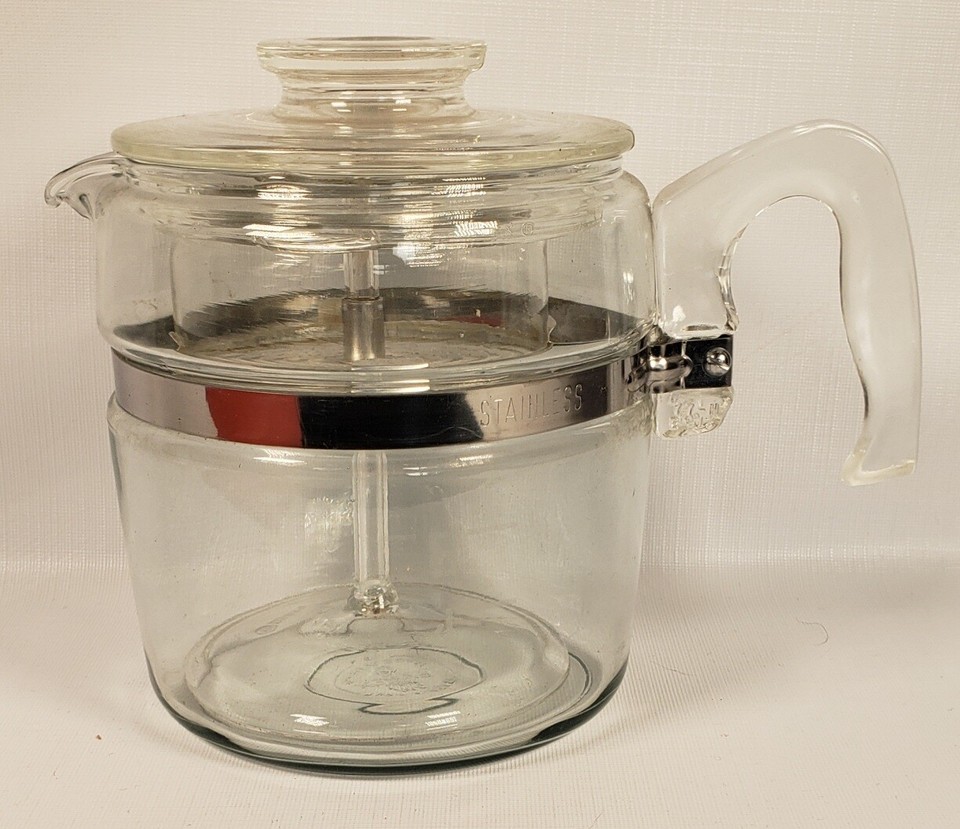 Vintage Pyrex Percolator Coffee Pot 6 cup PRISTINE Glass 7756-B ...