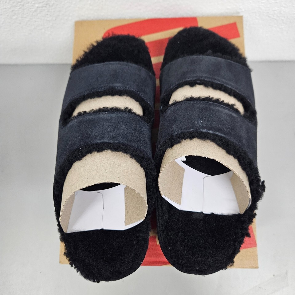 FitFlop Shuv Two Bar Shearling Lined Suede Slides Women’s Size 6 All ...