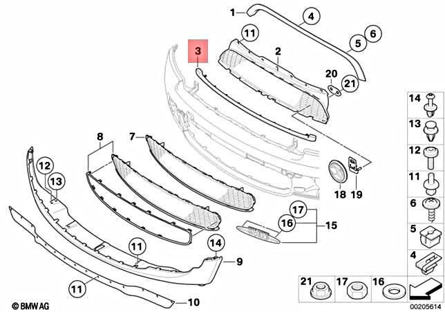 Genuine MINI Cooper R55 R56 R57 Front Chrome Trim Moulding OEM ...