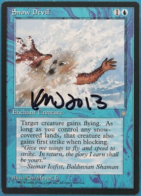 Snow Devil Ice Age NM Blue Common SIGNED MAGIC MTG CARD (ID# 437720 ...