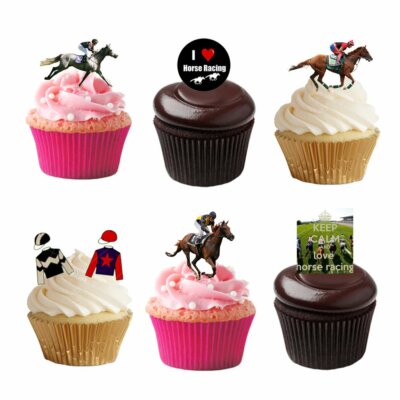 Cake Toppers Horse Racing Grand National Ascot 25 Stand Up Edible Wafer ...