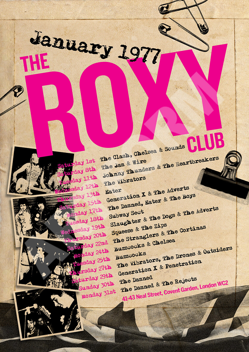 THE ROXY CLUB January 1977 Poster A3 size. | eBay