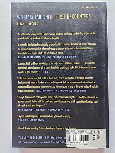 William Faulkner : First Encounters Paperback Cleanth Brooks | eBay