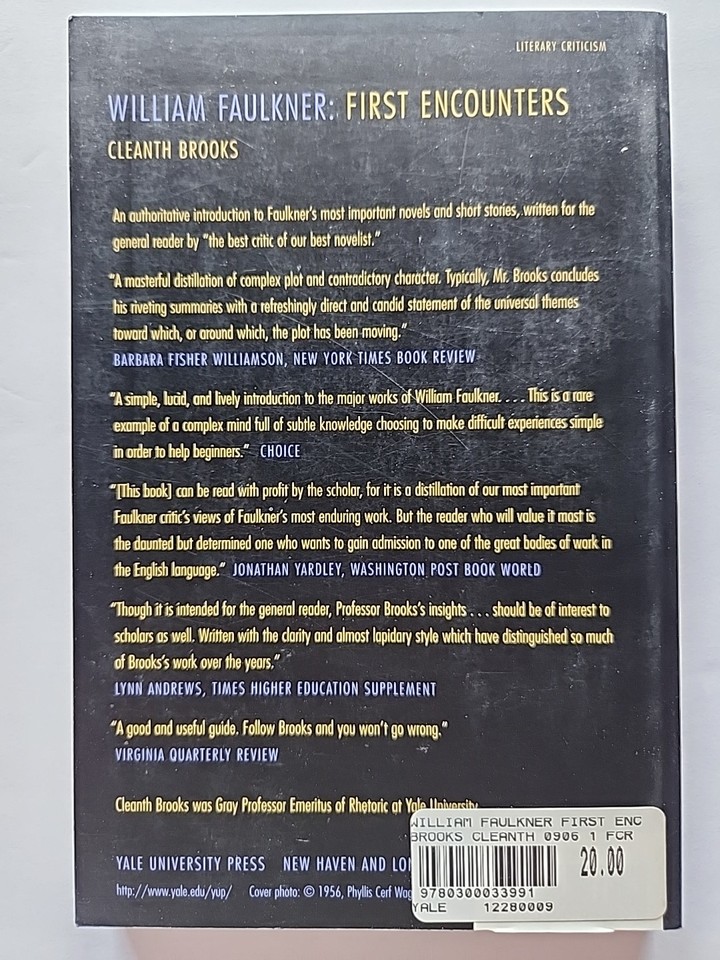 William Faulkner : First Encounters Paperback Cleanth Brooks | eBay