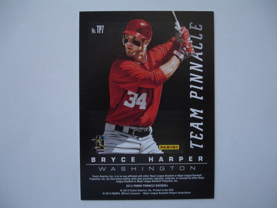 2013 Panini Pinnacle Team Pinnacle M. Trout and B. Harper Card No. TP7 ...