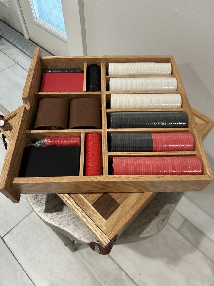 Marlboro Vintage Wooden MULTI-Game SET Checkers Chess Poker Backgammon ...