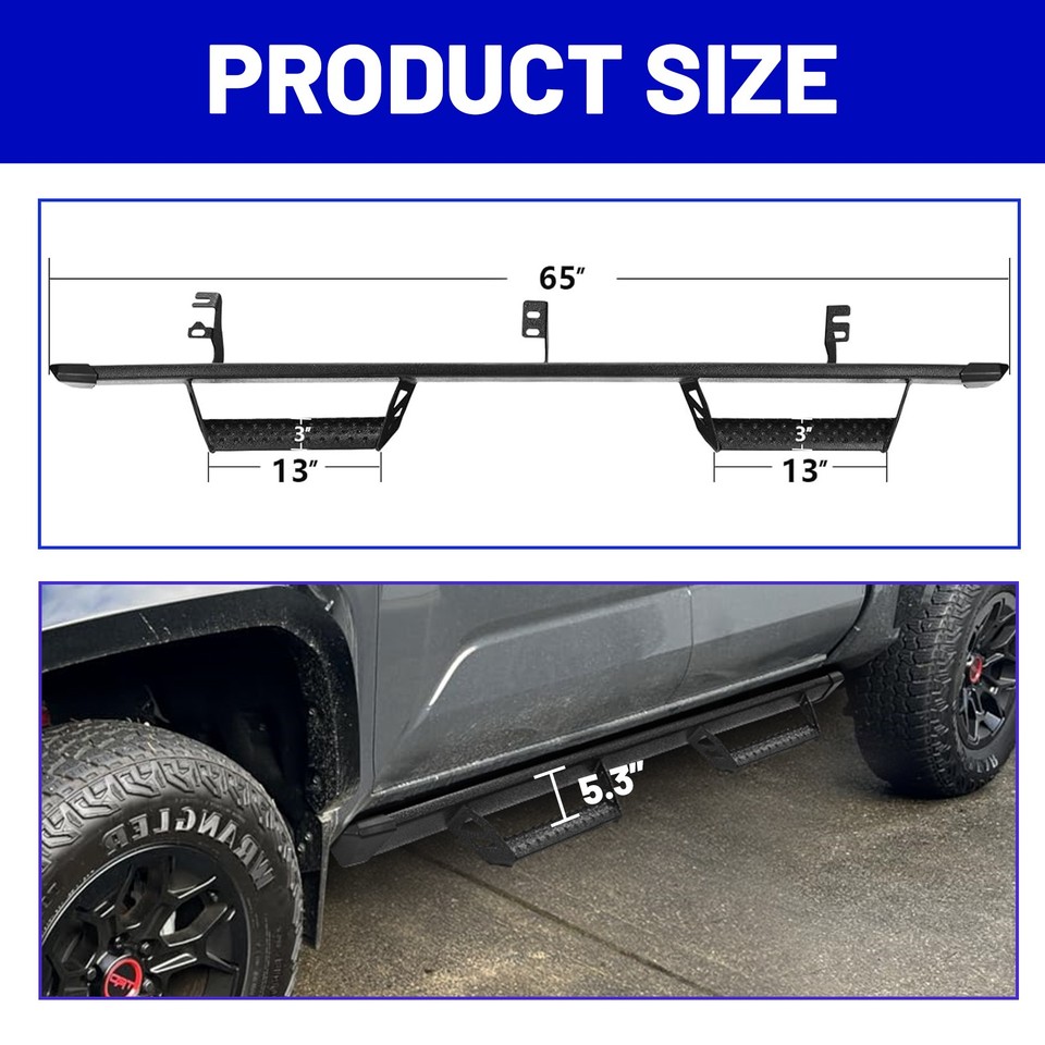 Fit 2025-2026 Toyota 4Runner Running Board Drop Step Brackets Weld-On ...