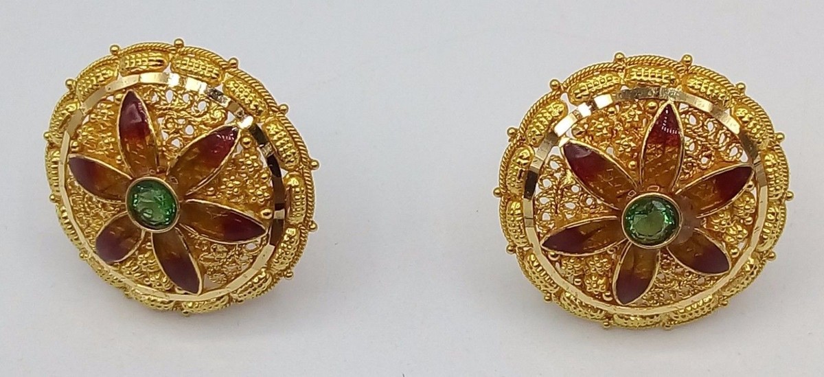 Gold Earrings Tops Designs For Women