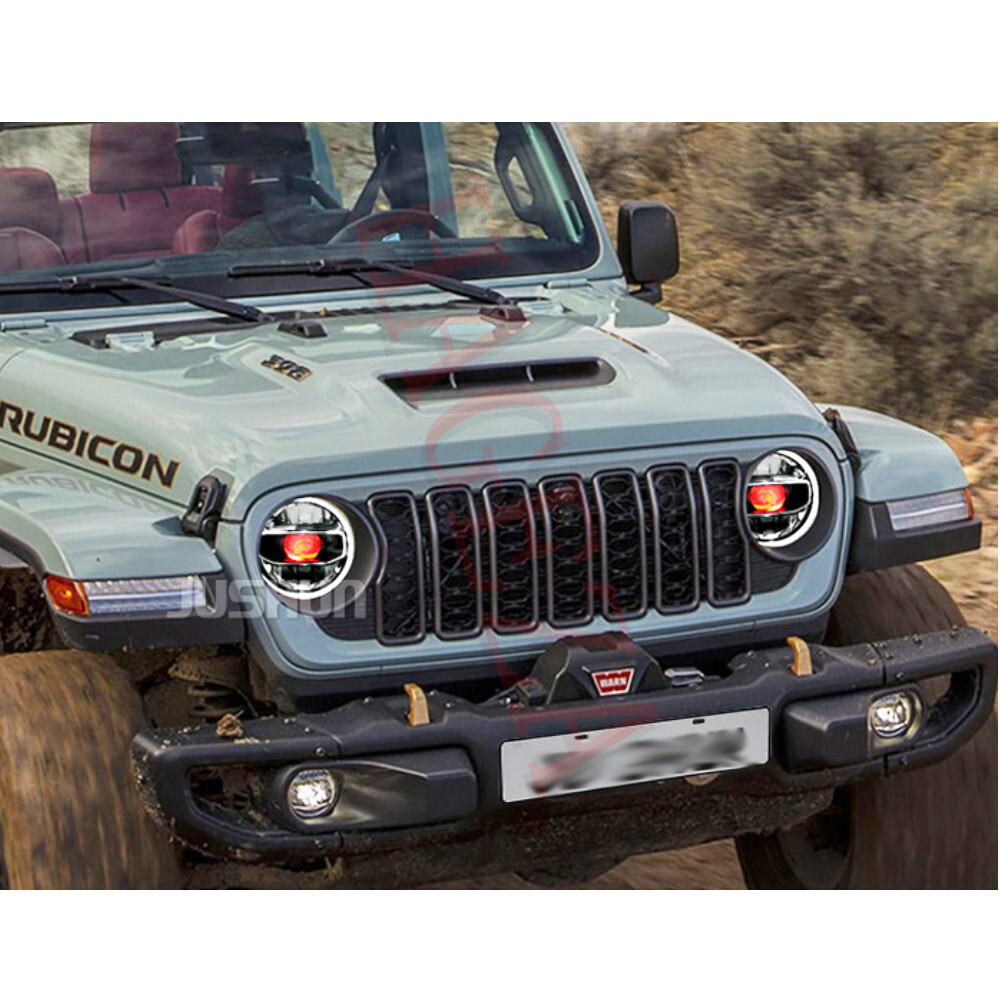2018-2024 Jeep Wrangler JL JT Car Refit Hell Cat LED Front Headlight ...